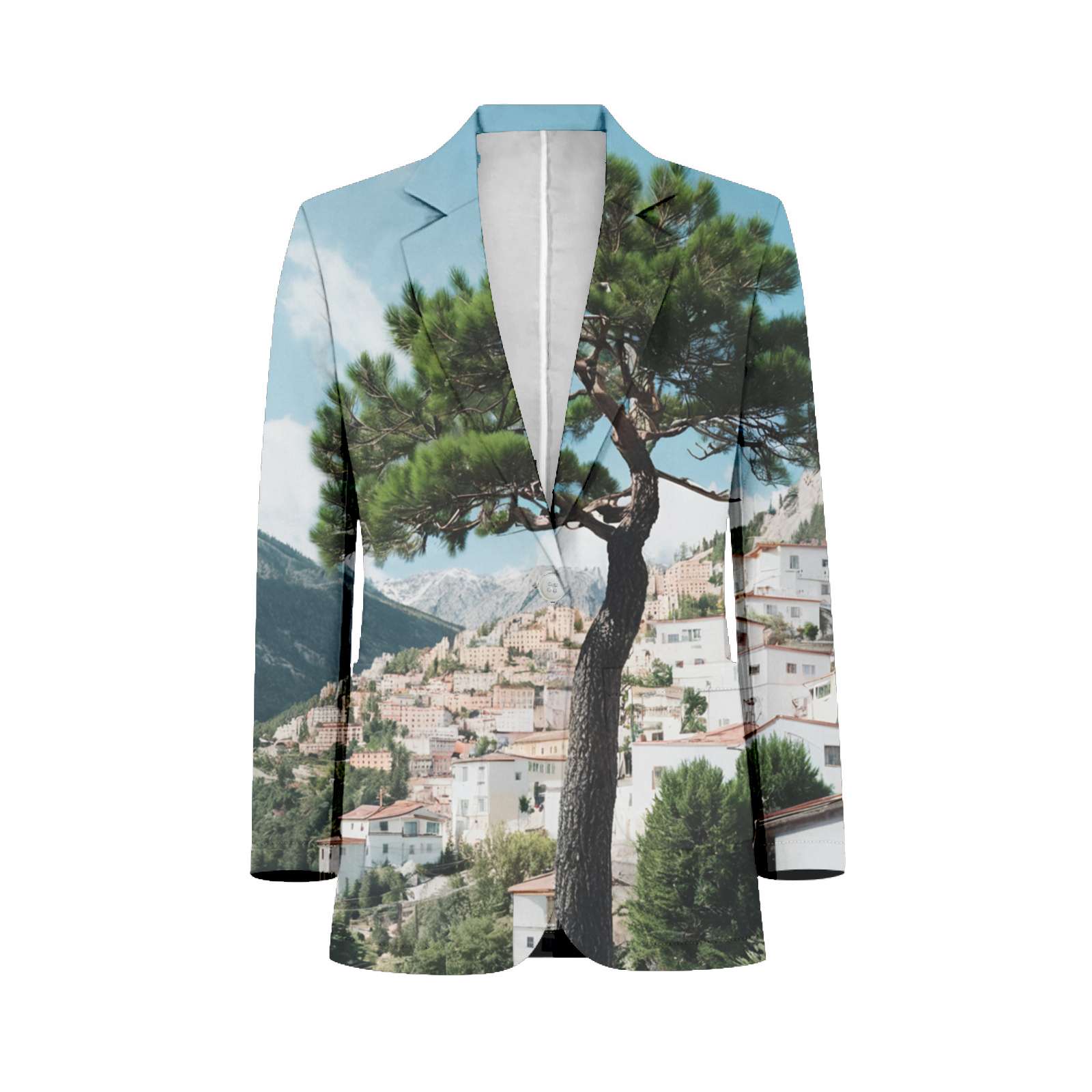 Capri Island Scenery Men's Suit Blazer Casual Party Wear Slim Fit Suit ...