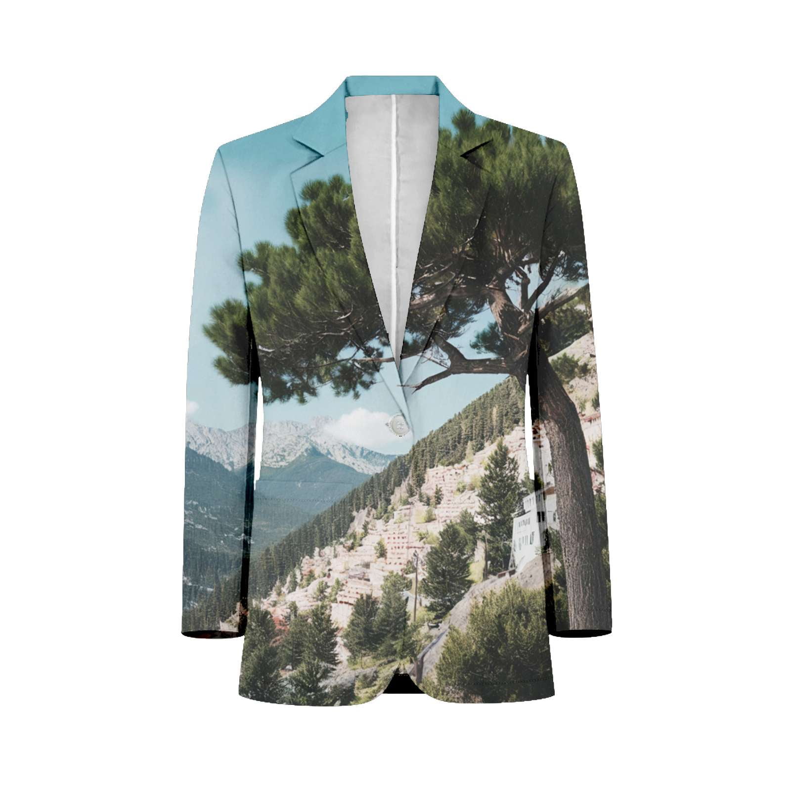 Capri Island Scenery Mens Suits Shawl Collar Slim Fit Suit Mens Groom ...
