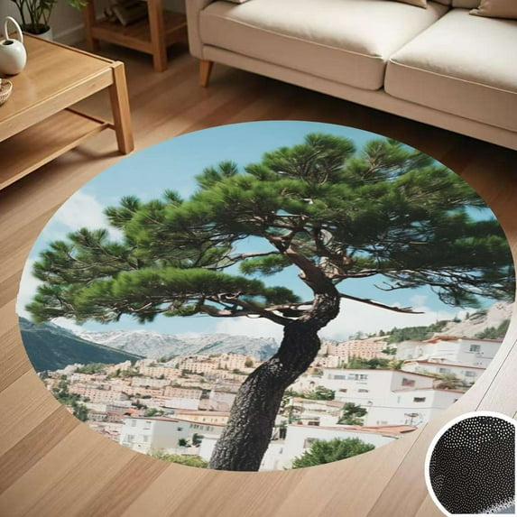 Capri Island Scenery Round Carpet Living Room Bedroom Home Decoration ...