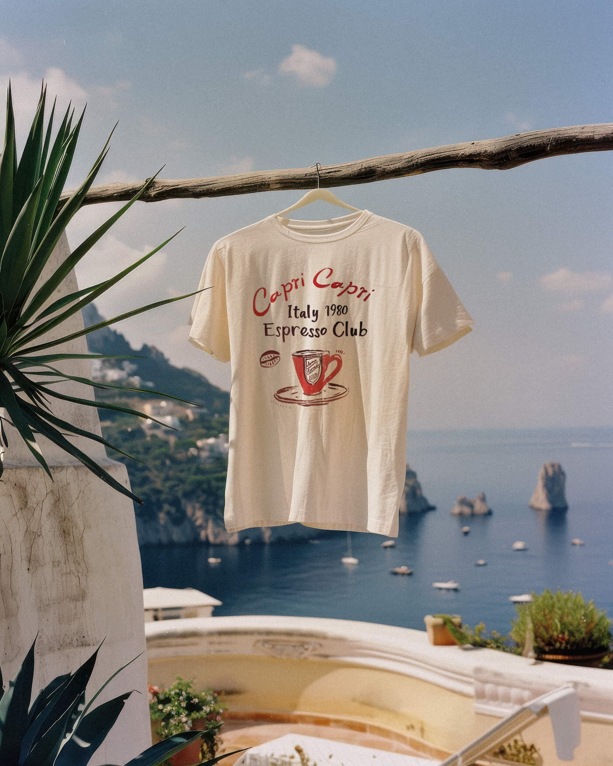 Capri Italy 1980 Espresso Club Graphic Tee - High Quality Soft Cotton ...
