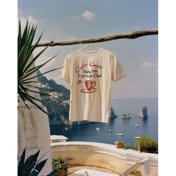 Capri Italy 1980 Espresso Club Graphic Tee - High Quality Soft Cotton ...