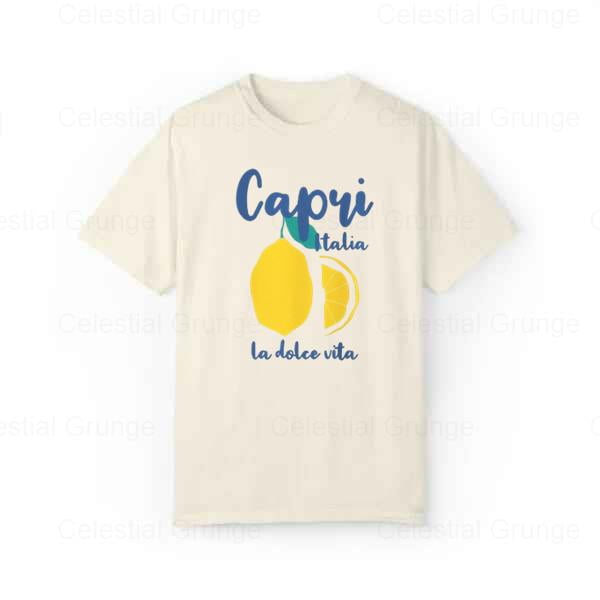 Capri Italy Comfort Colors T Shirt Lemon Vintage Travel Coastal Tee ...