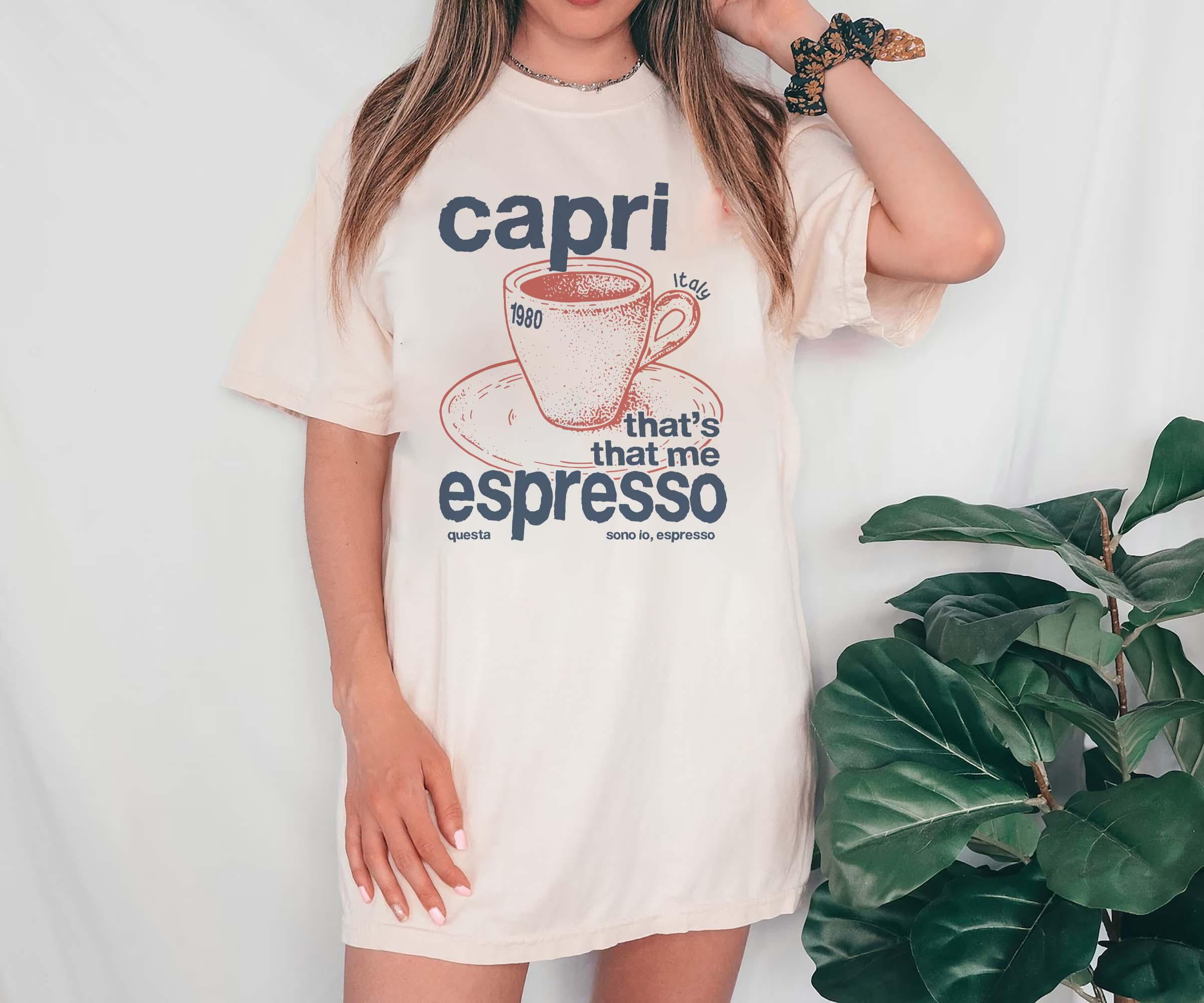 Capri Italy Espresso Club Graphic Tee, Papiers Découpés Coffee Lovers ...