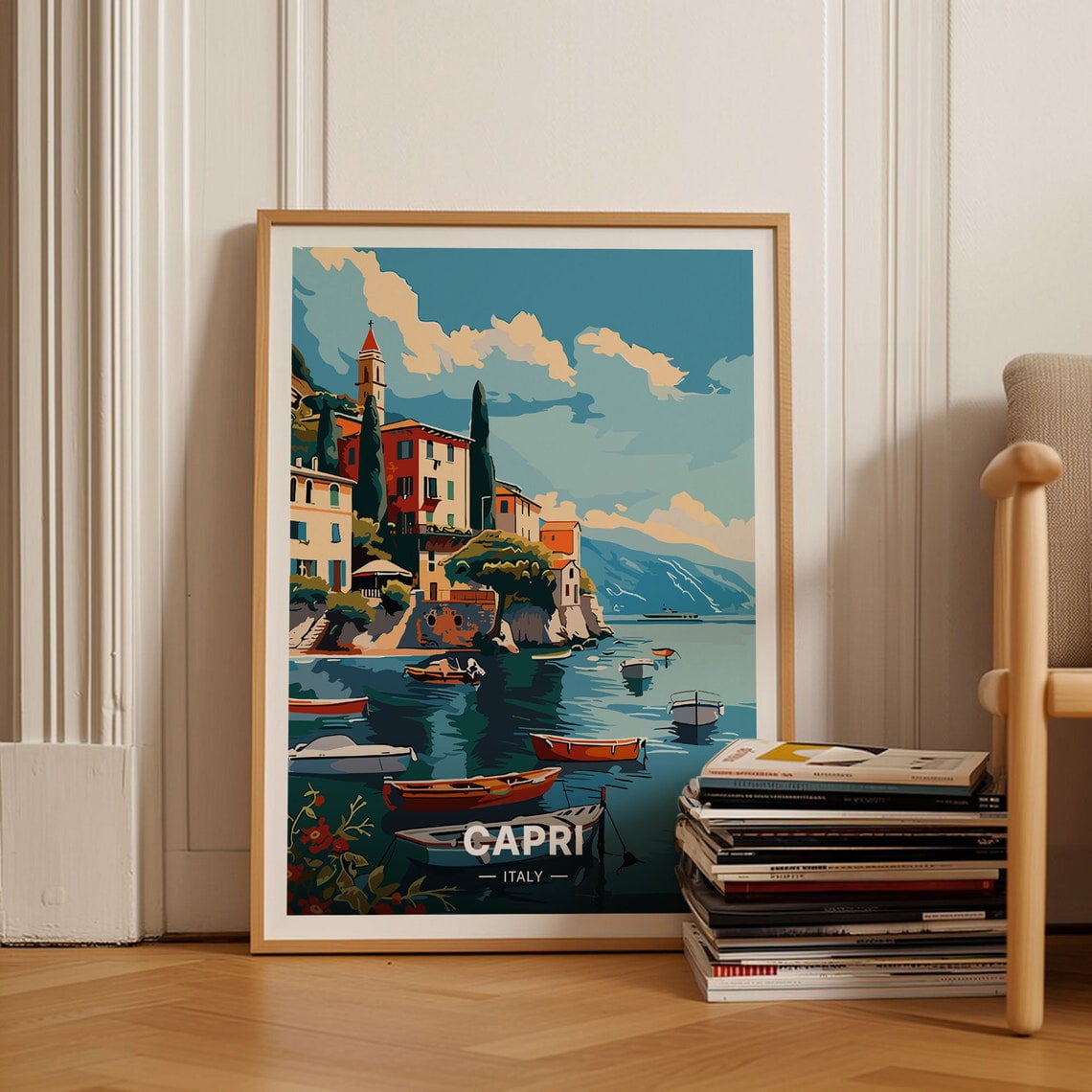 Capri Italy Travel Poster, Wall Decor For Home And Office, Unique Anniversary And Birthday Gift ...