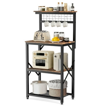Kitchen Stand with Pots Rack, Utility Microwave Oven Stand with Storage ...