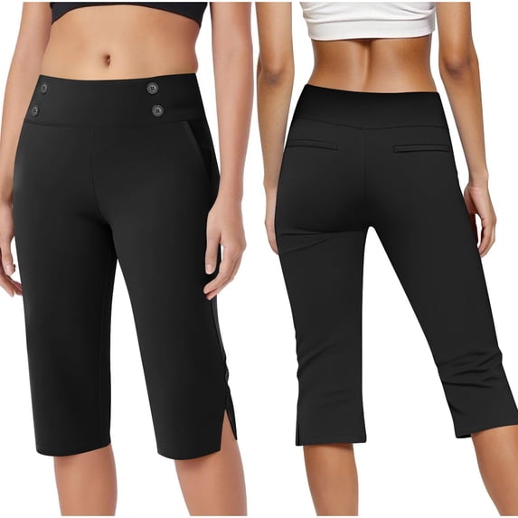 Capri Leggings For Women Stretch Comfort Fitness Pants Yoga Cropped ...