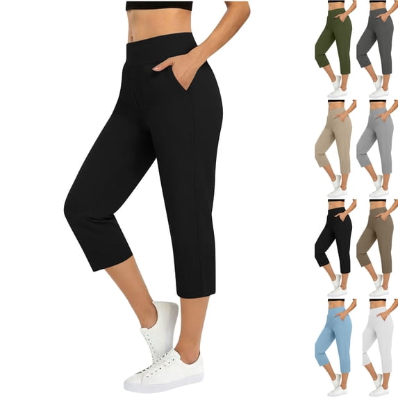 Capri Leggings for Women High Waist Tummy Control Capri Leggings Golf ...