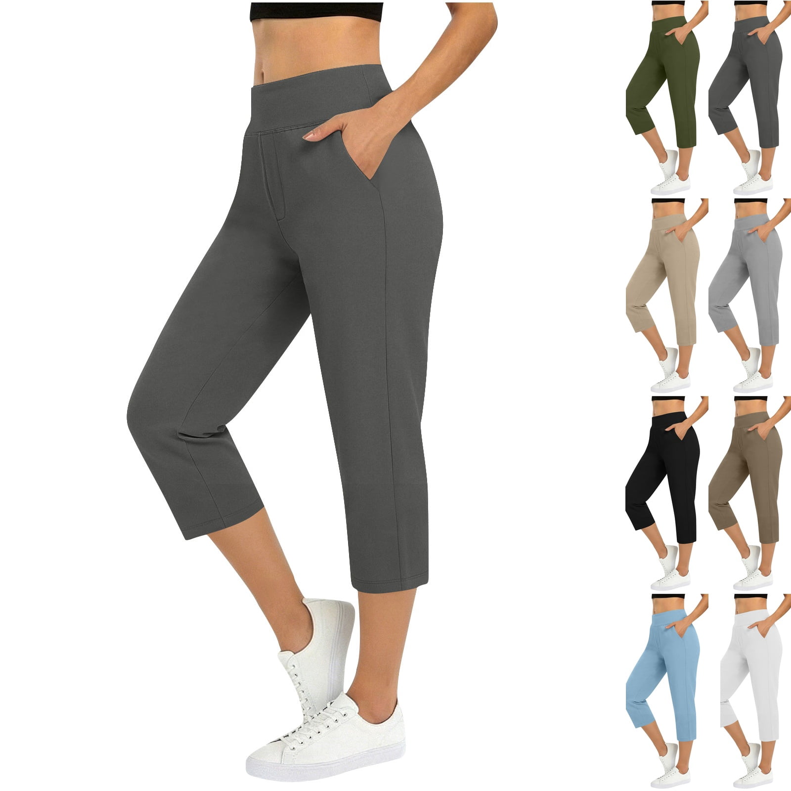 Capri Leggings for Women High Waist Tummy Control Capri Leggings Golf ...