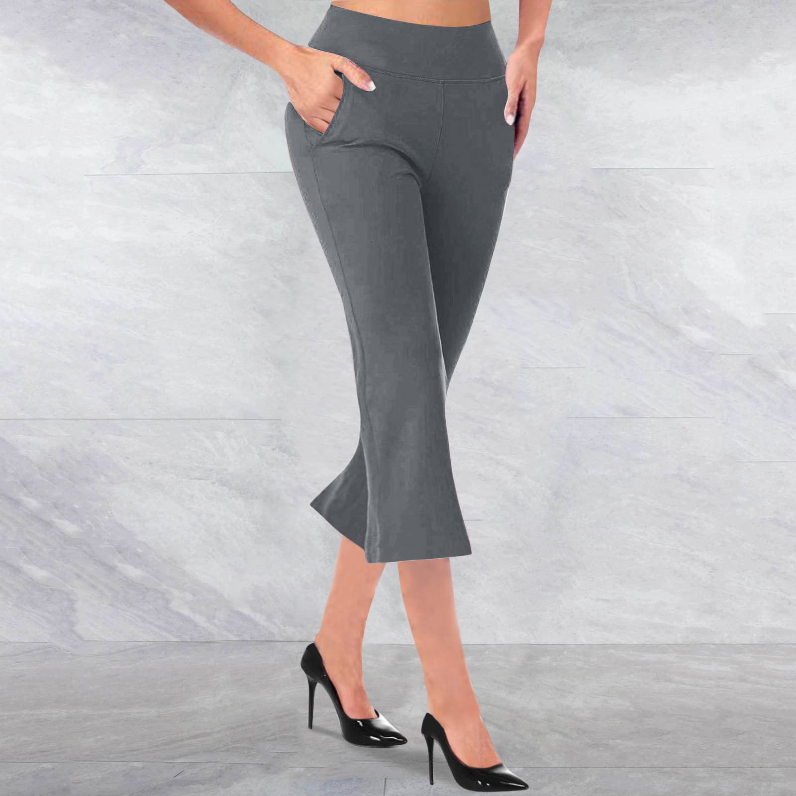 Capri Leggings for Women New Style Summer Solid with Pocket Capris ...