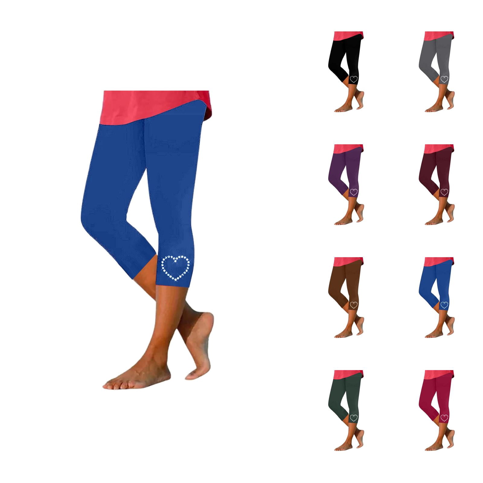 Capri Leggings for Women Spring Summer Elastic High Waist Slim Fit ...