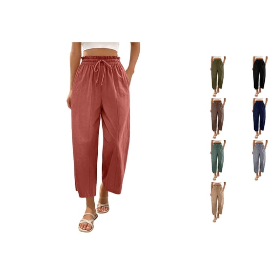 Capri Pants For High Waisted Wide Leg Pants Lightweight Flowy Cropped ...