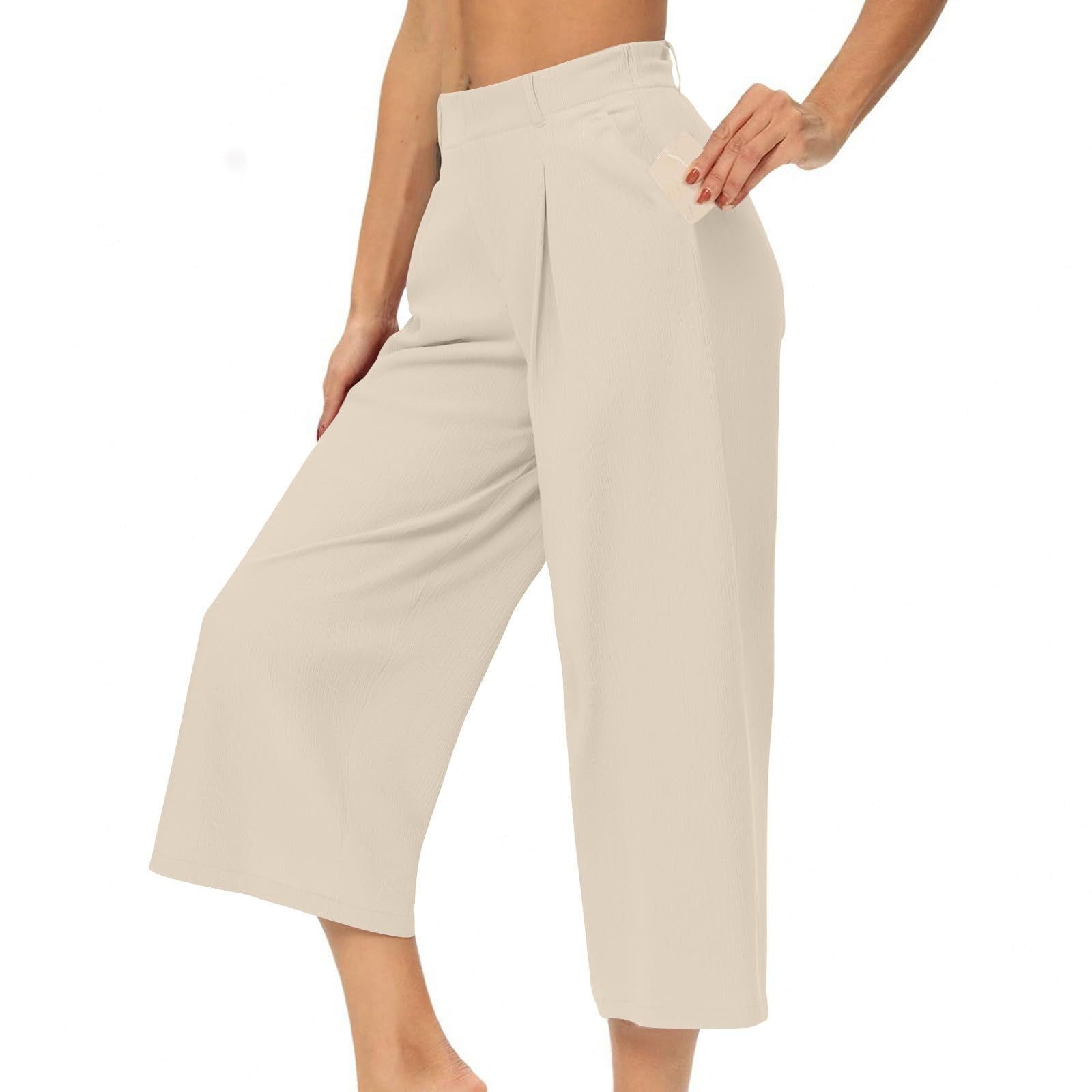Capri Pants for Women Wide Leg Summer 2025 Trendy Womens Pants High ...
