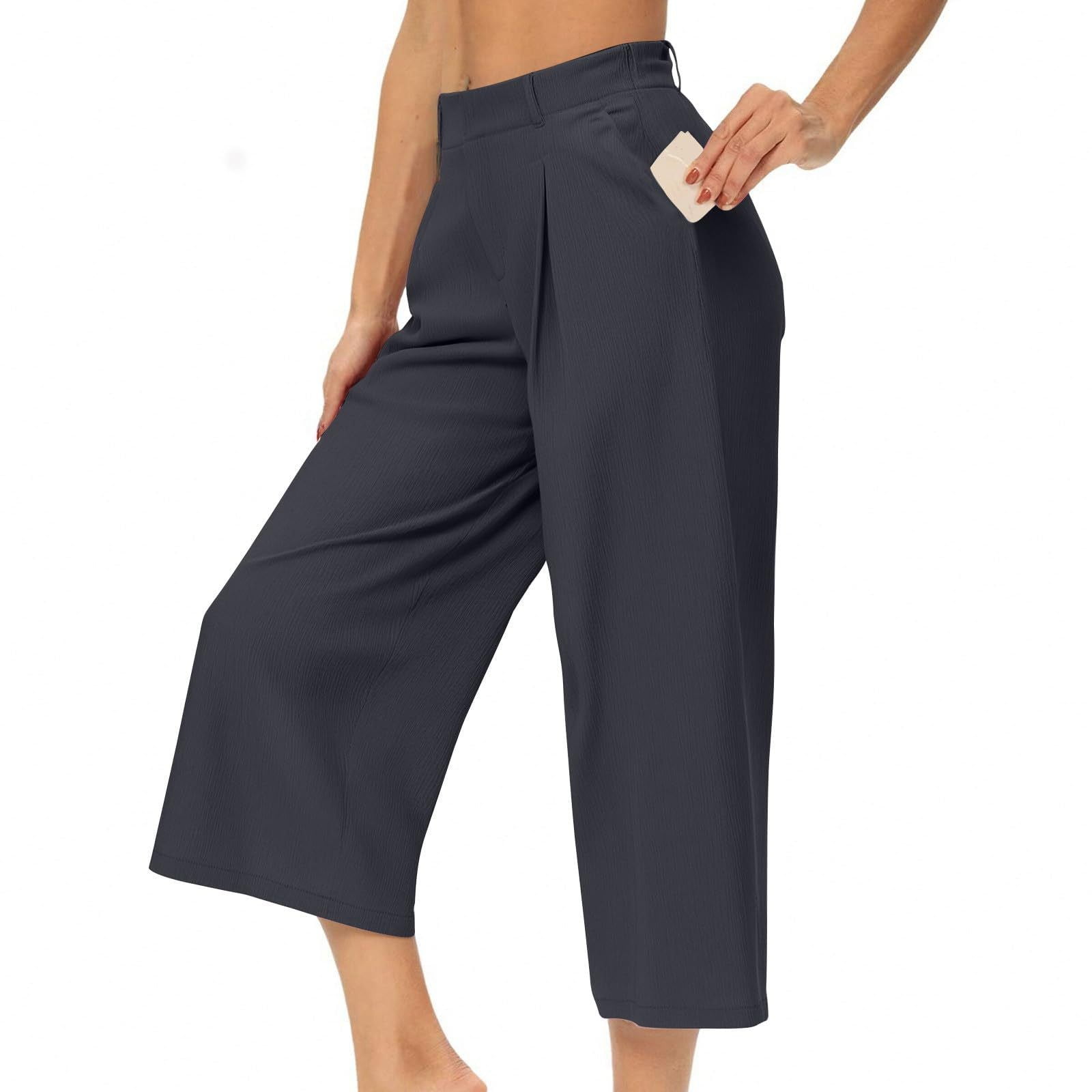 Capri Pants for Women Wide Leg Summer 2025 Trendy Womens Pants High ...