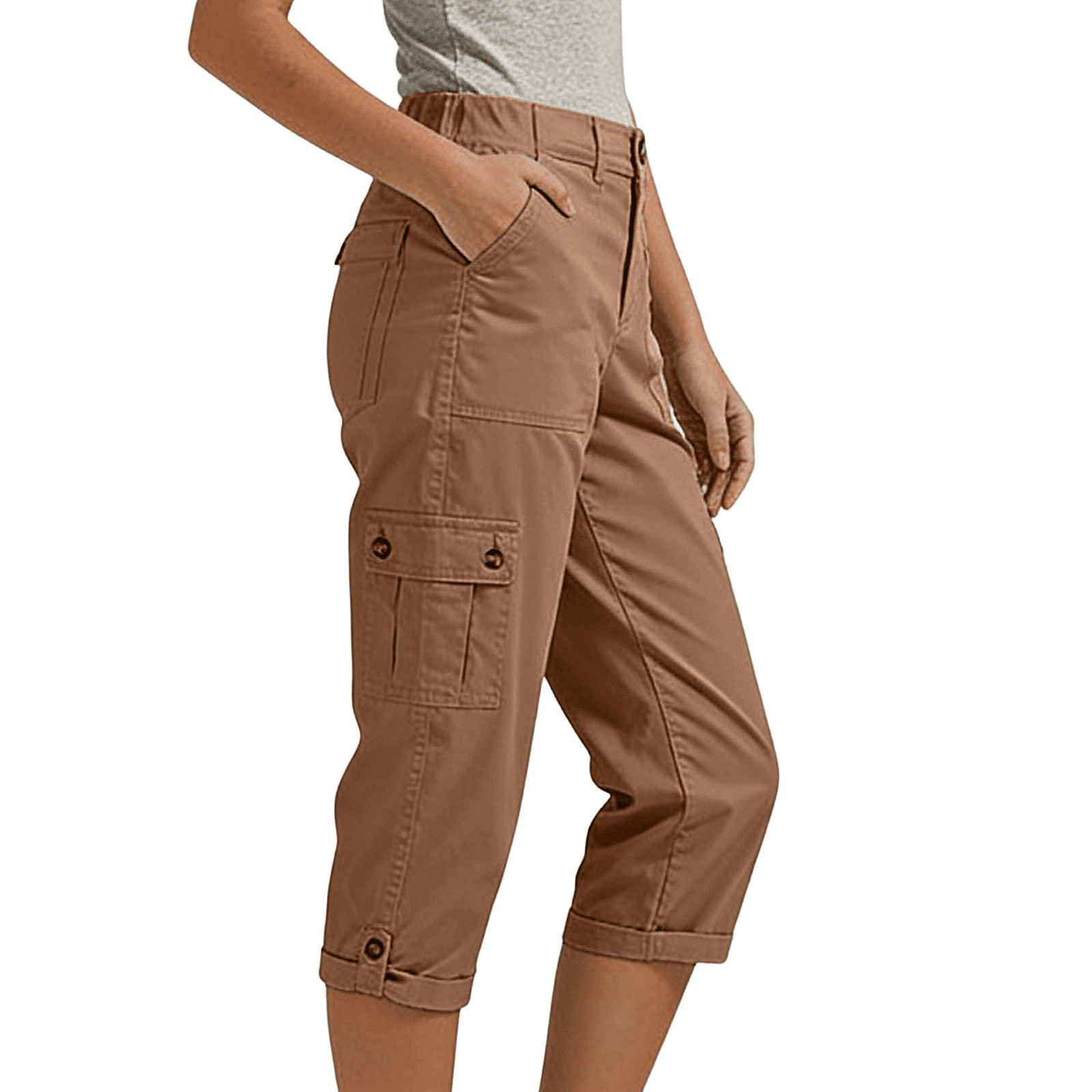 Capri Pants for Women Dressy Petite Stretchy Cargo Capris Comfort ...