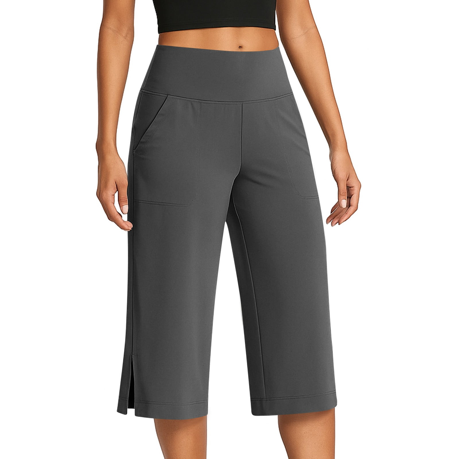 Capri Pants for Women High Waist Capris With Pockets Yoga Loose ...