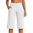 Capri Pants for Women High Waist Wide Leg Yoga Capris with Pockets ...