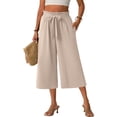 Capri Pants for Women High Waisted Wide Leg Casual Lounge Pant Summer ...
