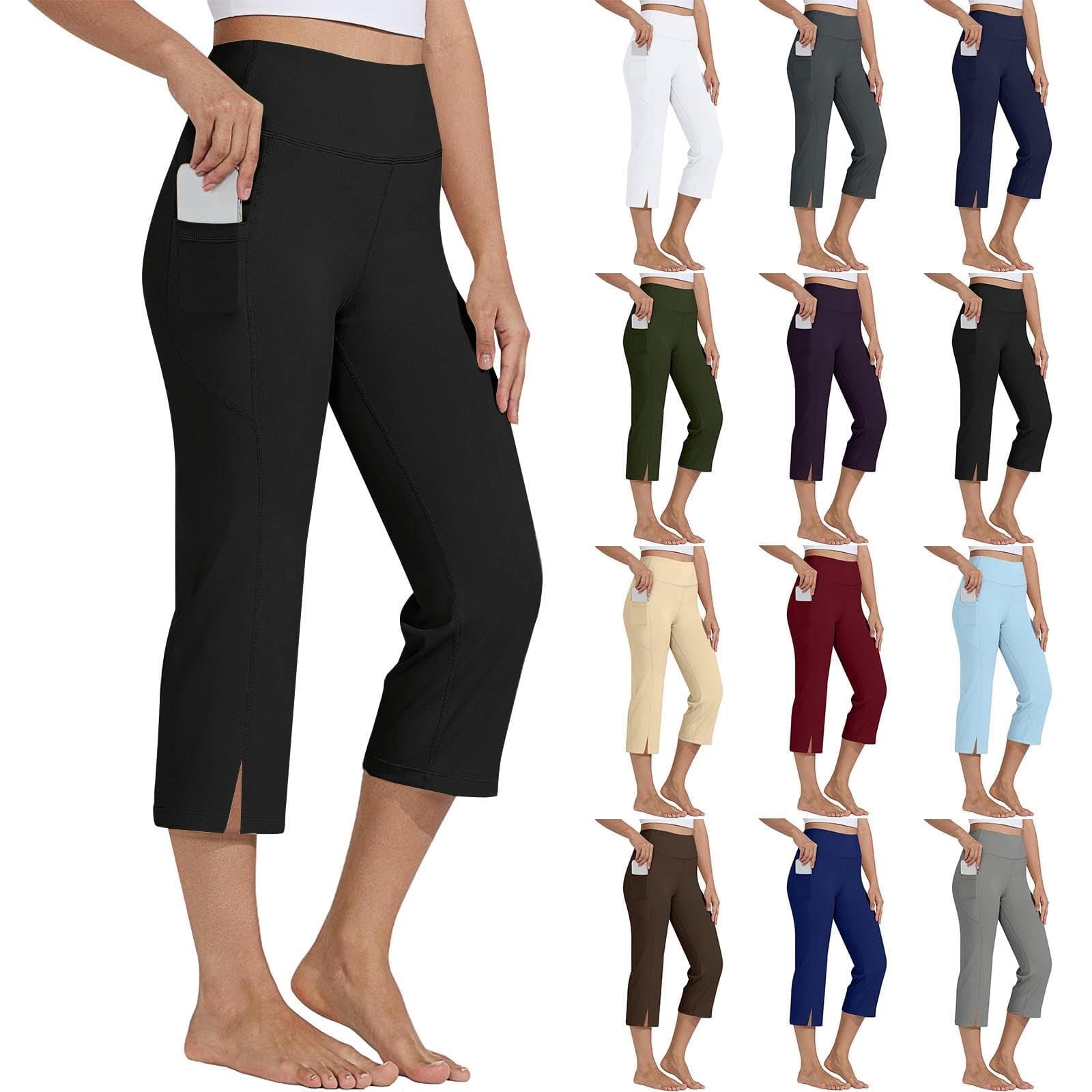 Capri Pants for Women High Waisted Workout Yoga Capris Leggings ...