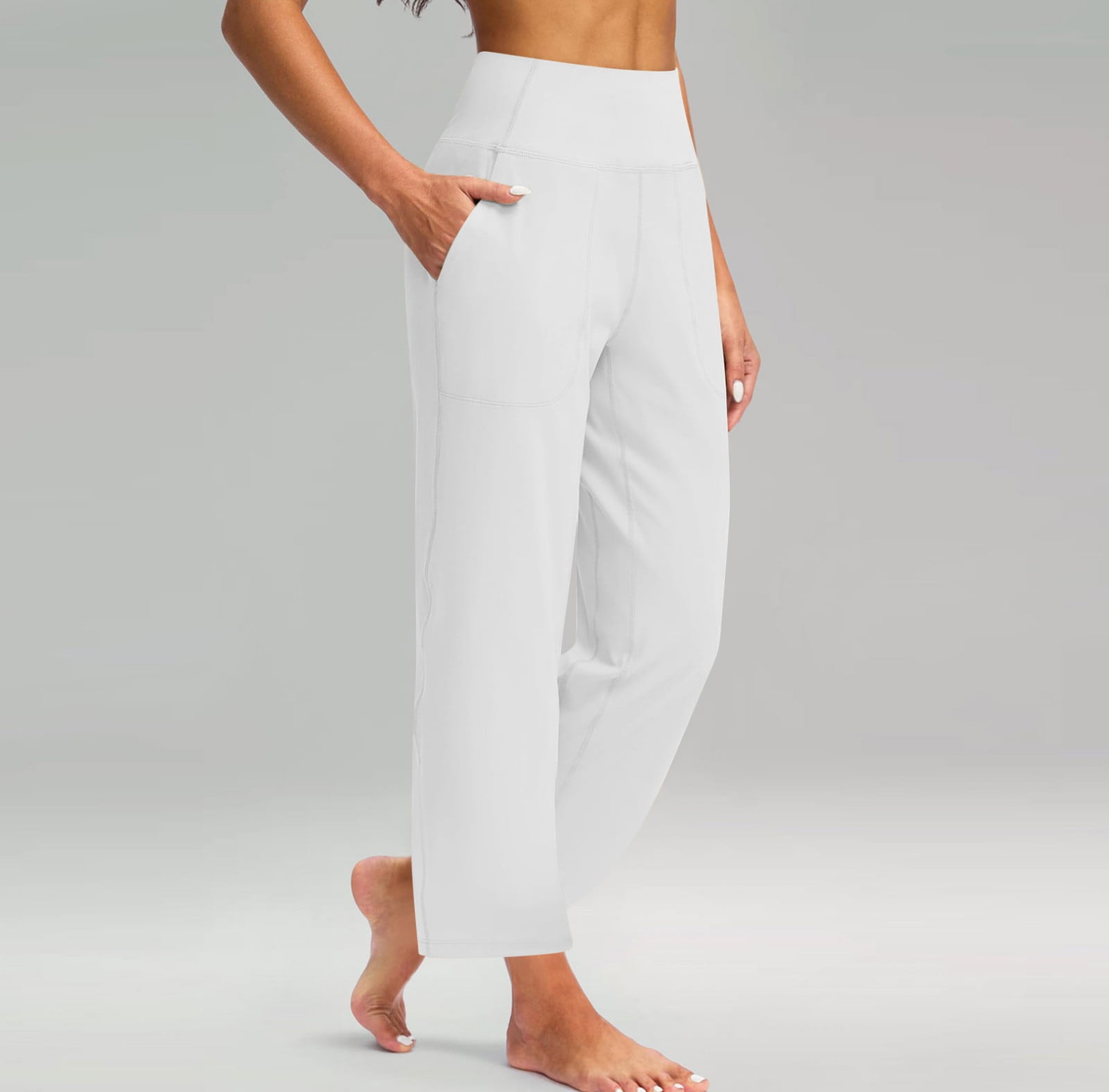 Capri Pants for Women Plus Size High Waisted Stretch Cropped -Golf ...