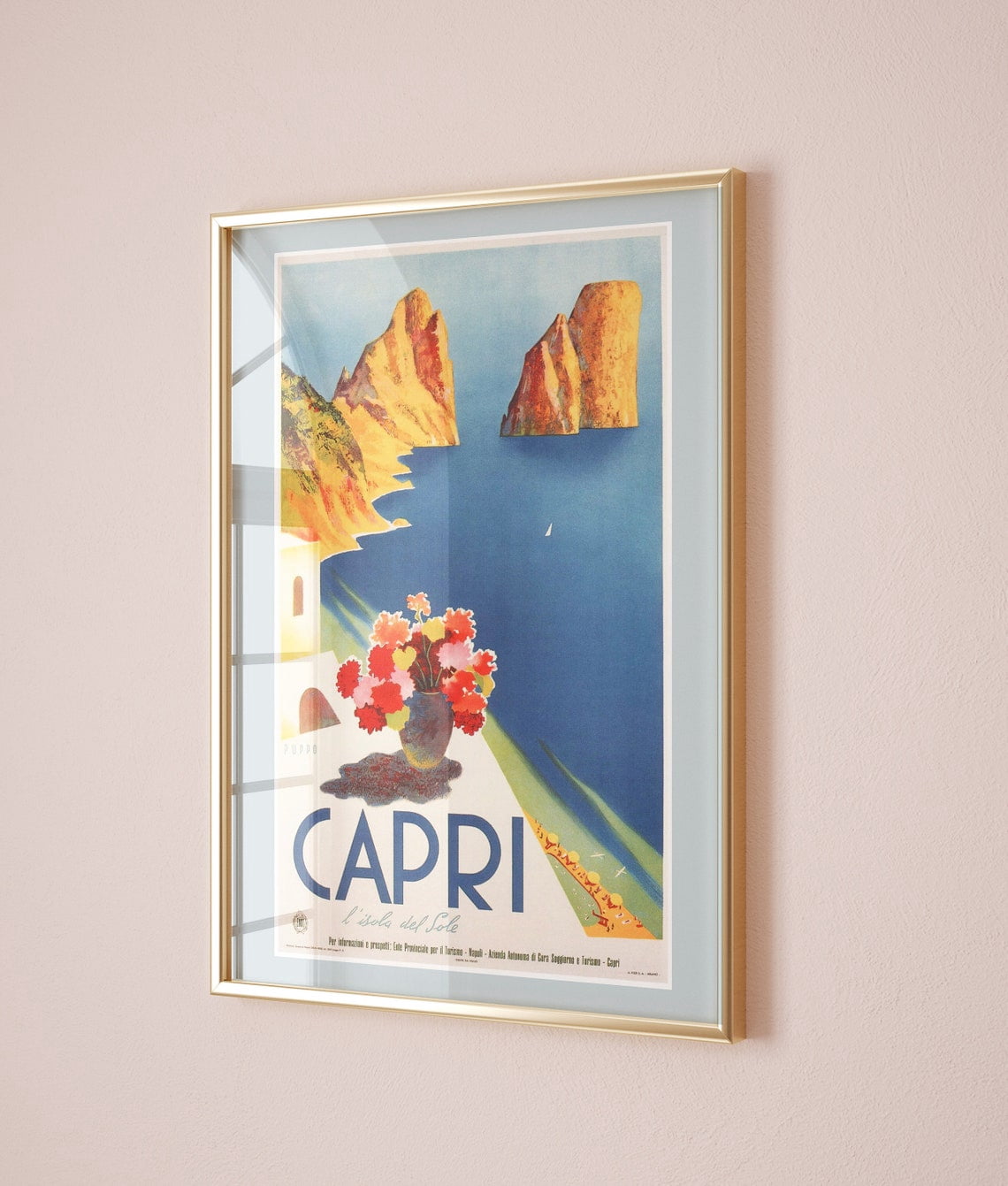 Capri Poster, Capri Travel Poster, Blue Capri Wall Art, Capri Vintage ...
