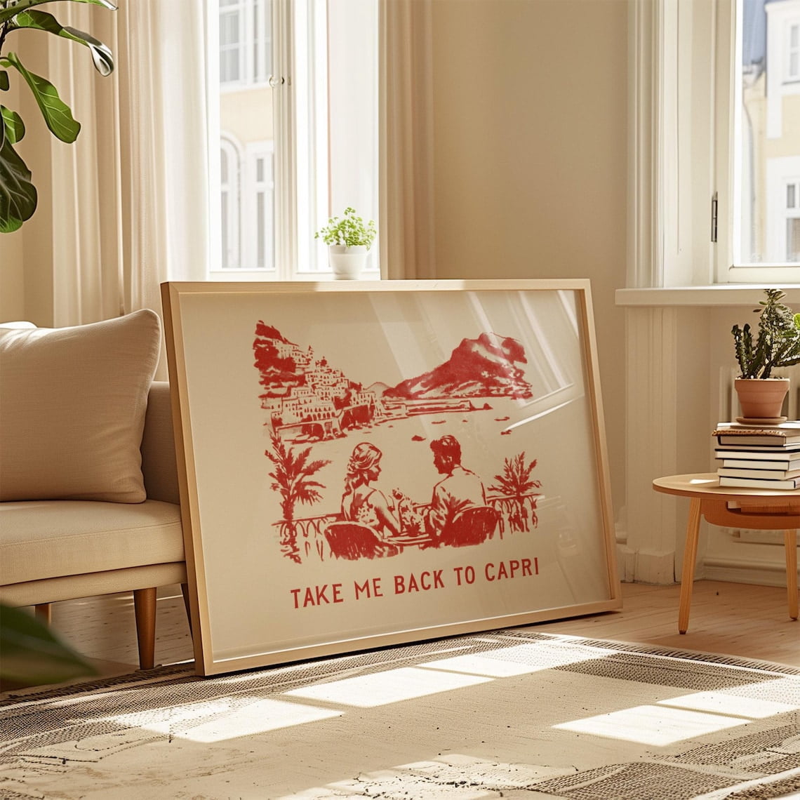 Capri Poster Vintage Travel Trendy Italian Wall Decor Wedding ...