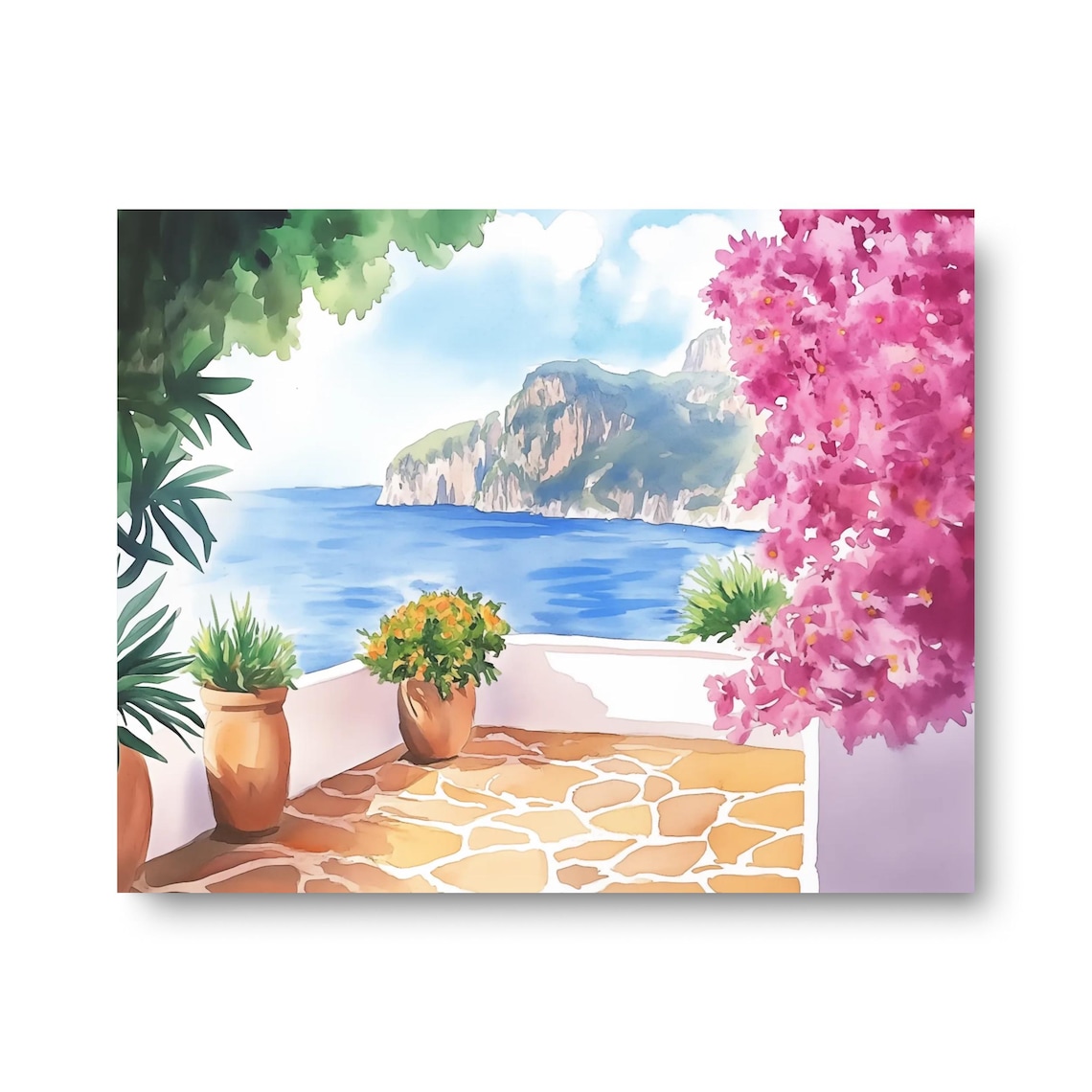 Capri Print, Amalfi Coast Italy Seaside Wall Art, Italian Riviera ...