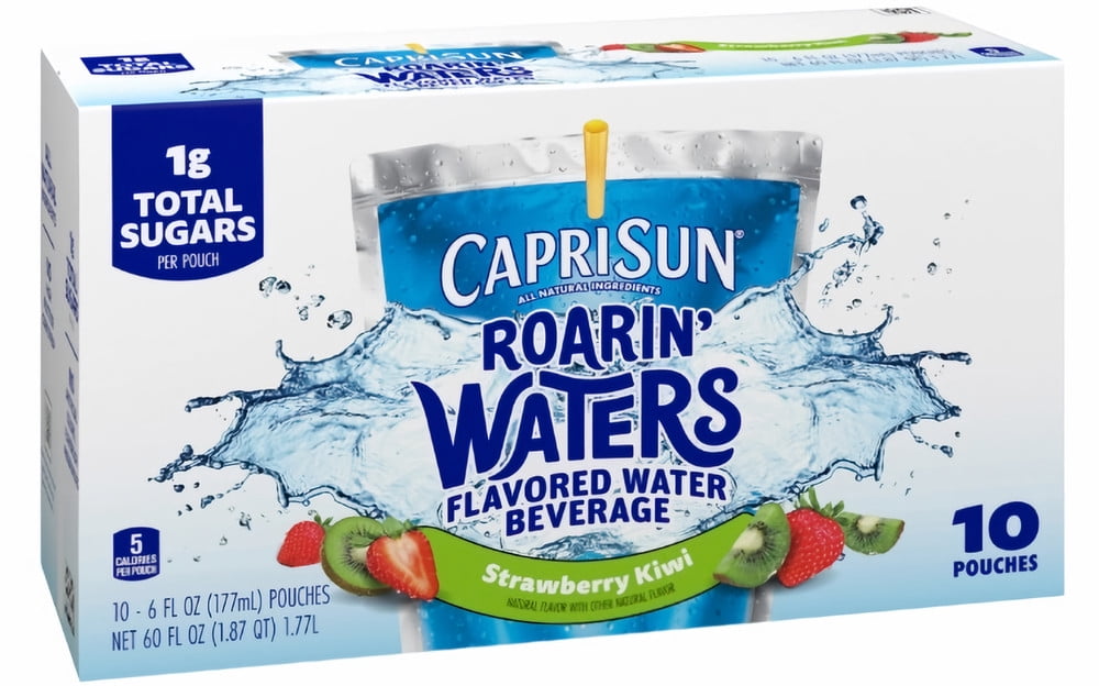 Capri Roarin' Waters Strawberry Kiwi Flavored Water Beverage, 6 fl oz, 10-Ct Box (Pack of 16 ...