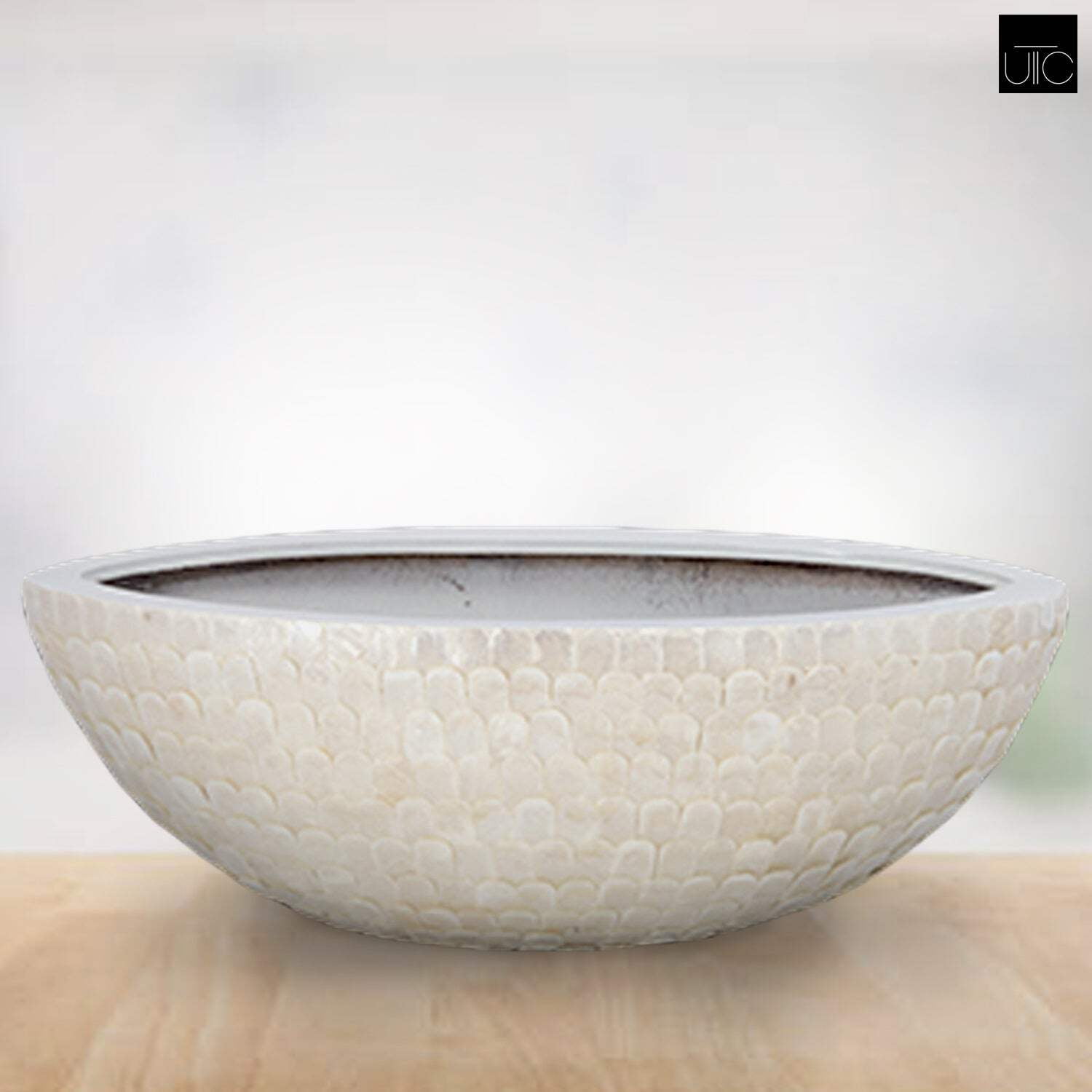 Capri Shell Boat Shape Planter Gloss Finish Cream - Walmart.com