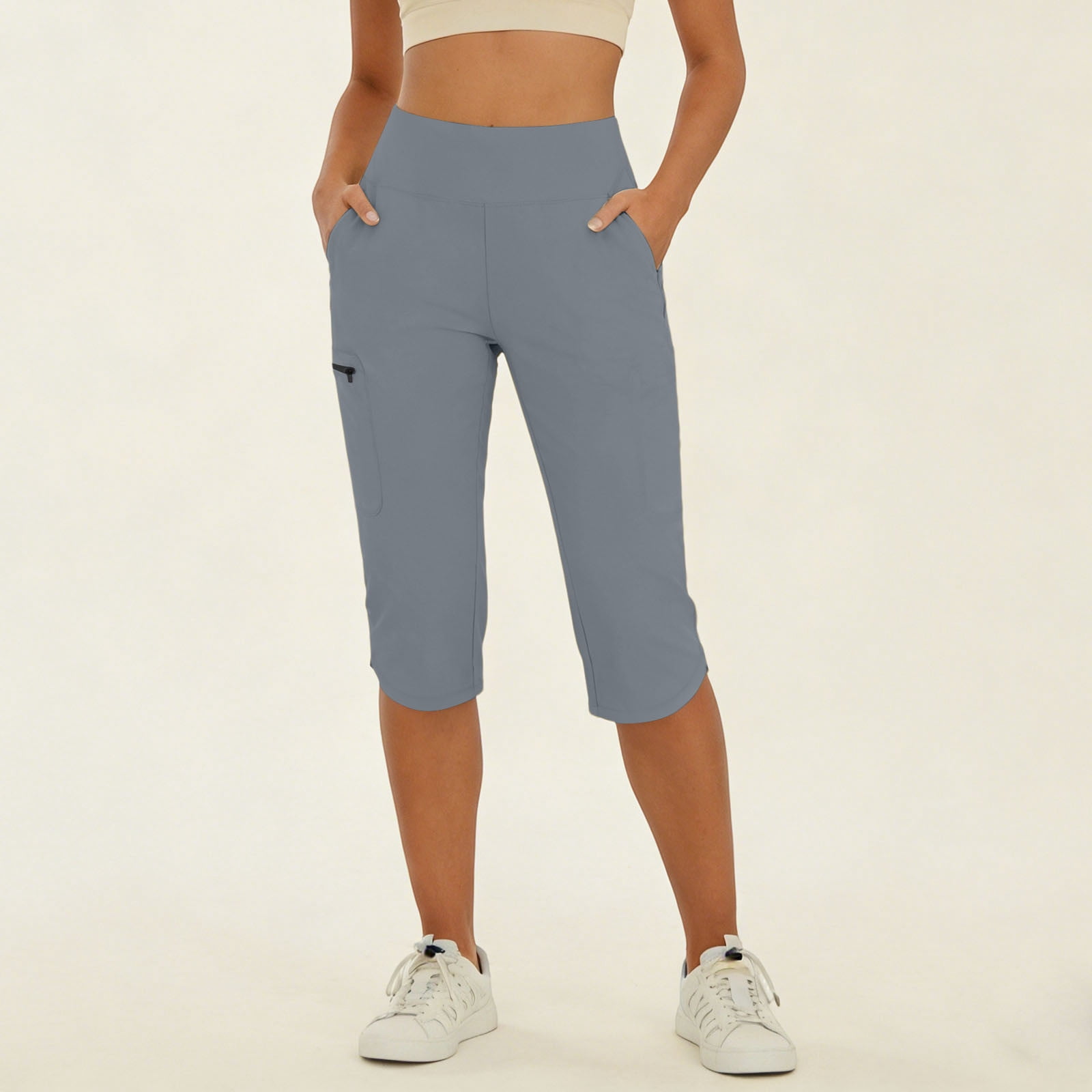 Capri Slim Fit Trousers for Women High Waisted Tummy Control Leggings ...
