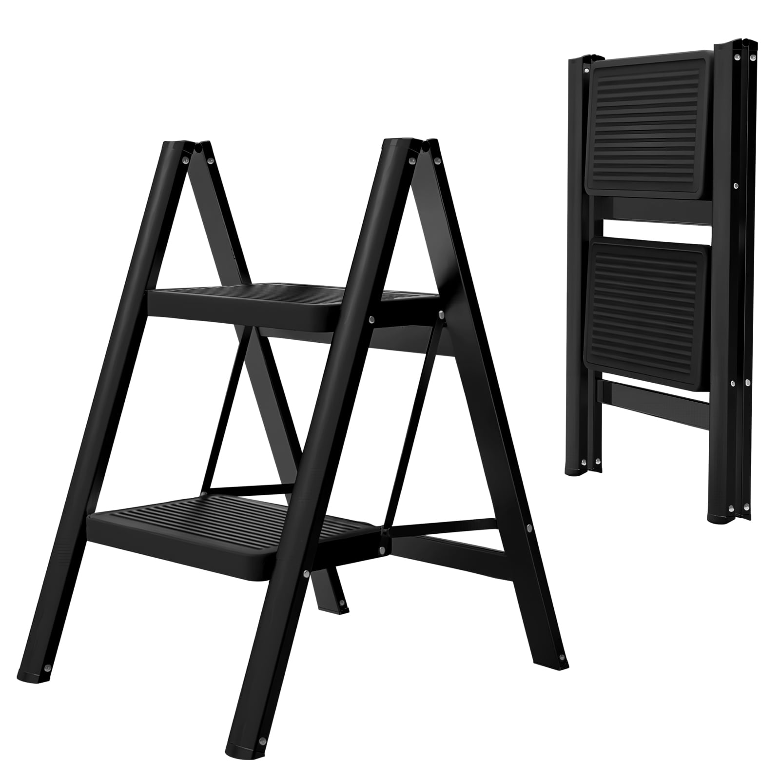 Capri 2 Step Ladder for Adults, Folding Step Stool with Anti-Slip Foot ...