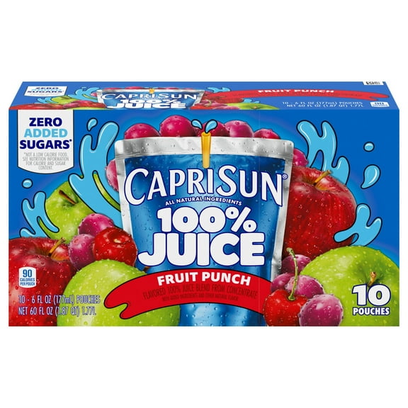 Capri Sun 100% Juice Berry Juice Box Pouches, 10 Ct Box, 6 fl oz ...