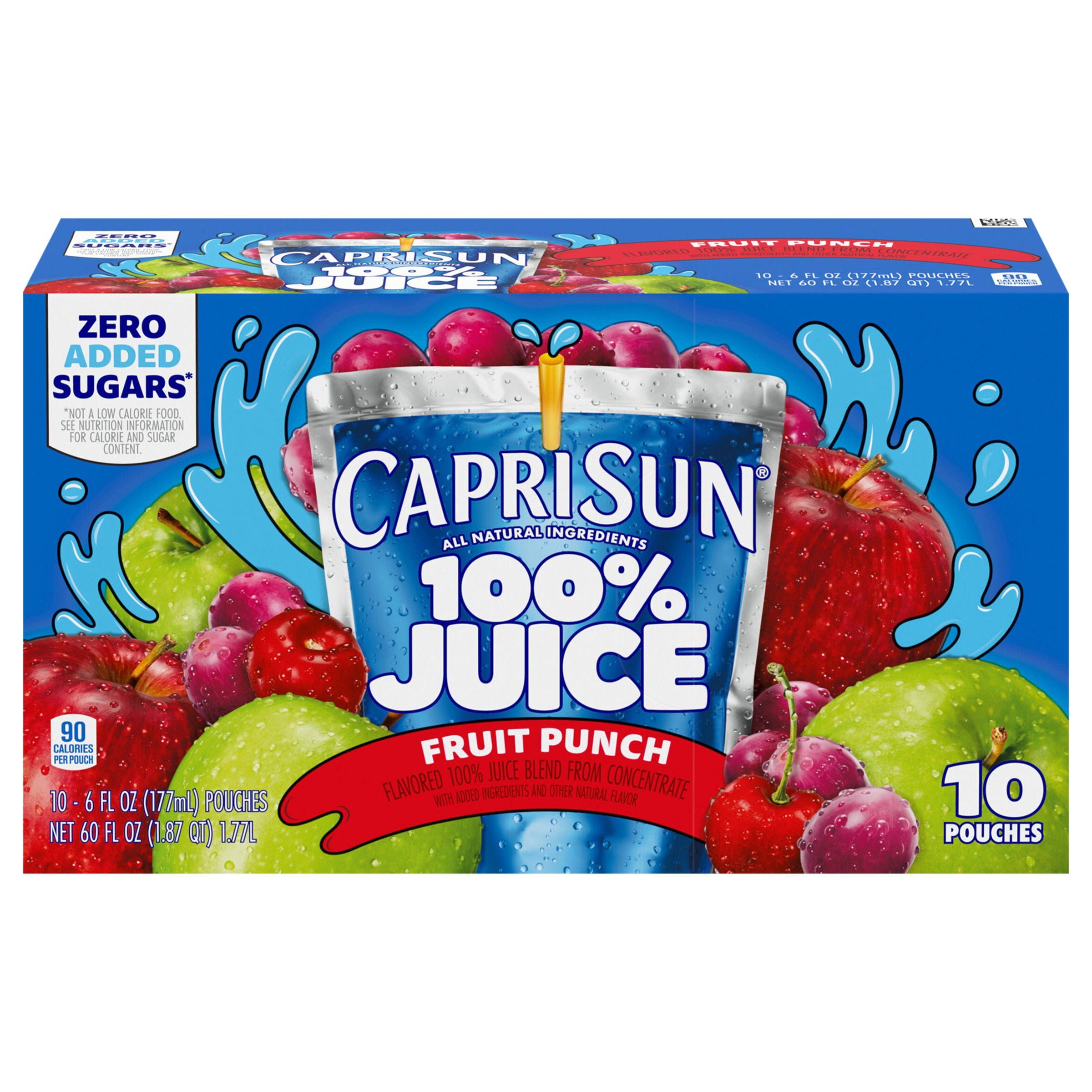 Capri Sun 100% Fruit Punch Juice Blend 10 pk Pouches - 6 oz - Walmart.com