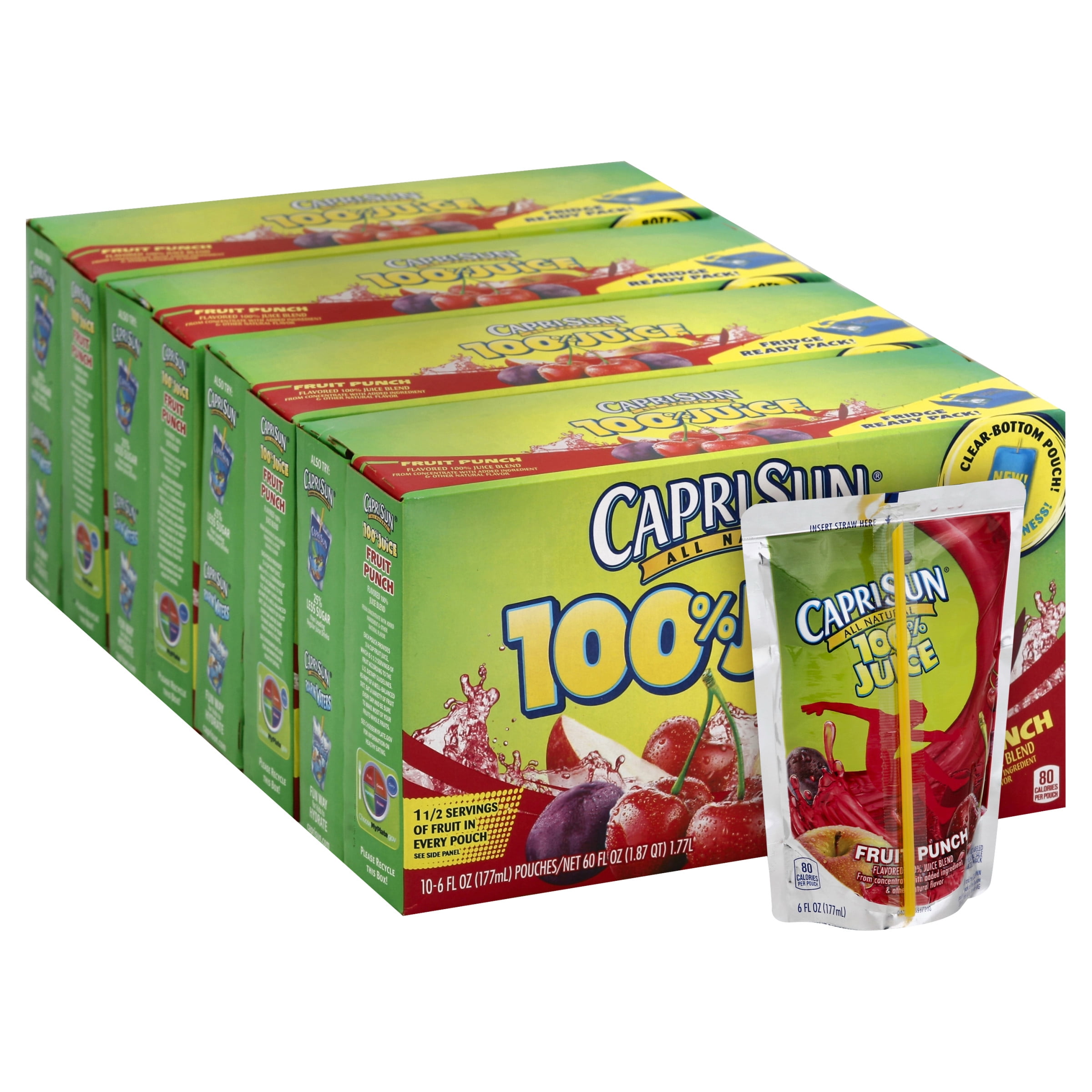 Capri Sun Fruit Punch Flavored 100% Juice Blend From Concentrate With ...