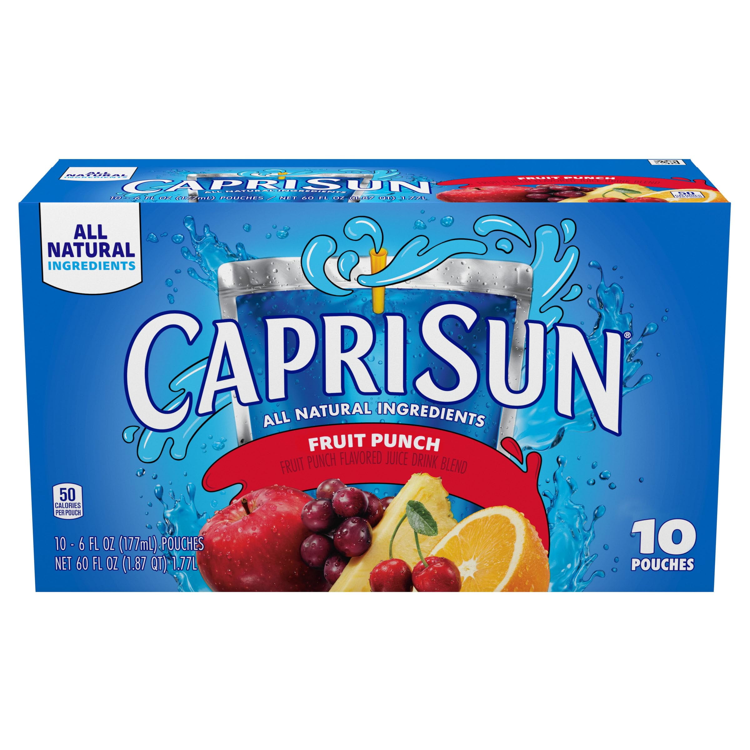 Capri Sun Fruit Punch Flavored with other natural flavor Juice Drink Blend, 10 ct Box, 6 fl oz ...
