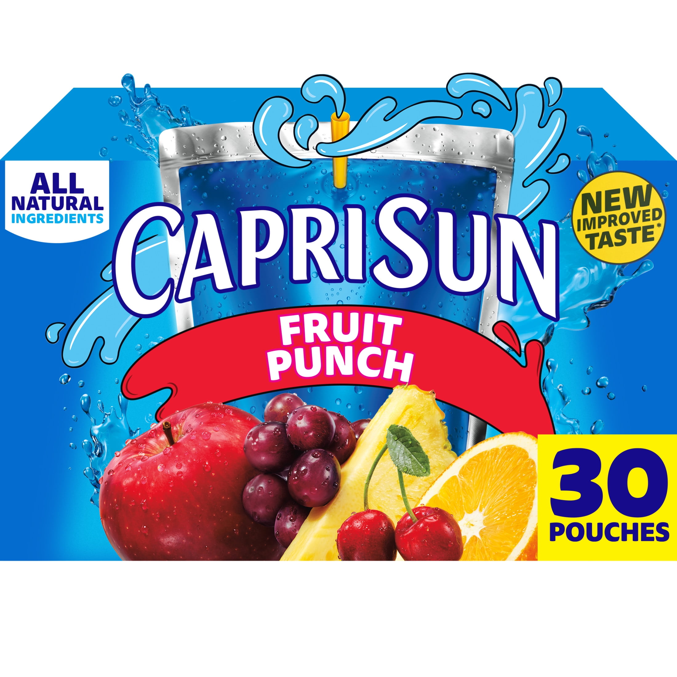 Capri Sun Fruit Punch Juice Box Pouches, 30 ct Box, 6 fl oz Pouches ...