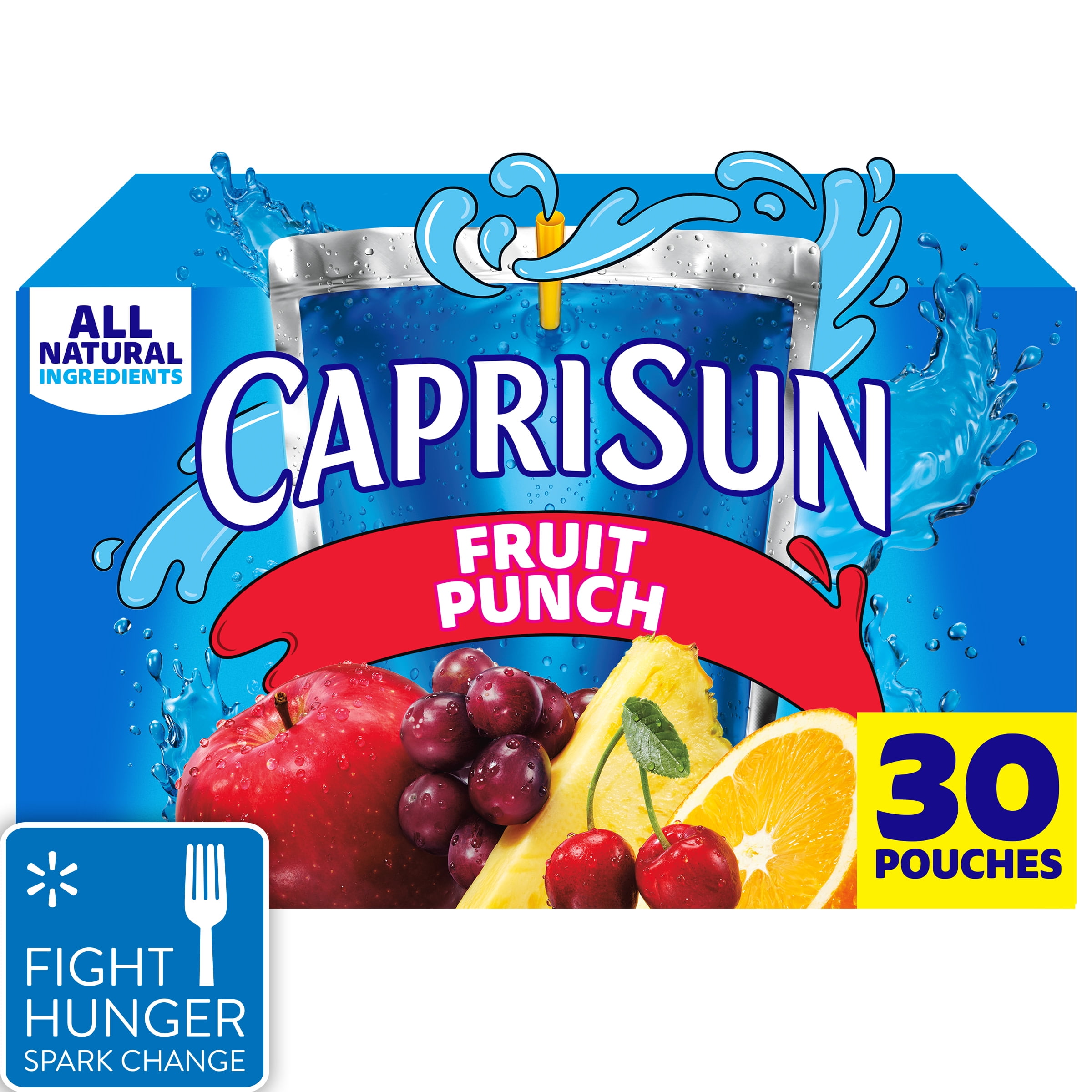 Capri Sun Fruit Punch Juice Box Pouches, 30 ct Box, 6 fl oz Pouches ...