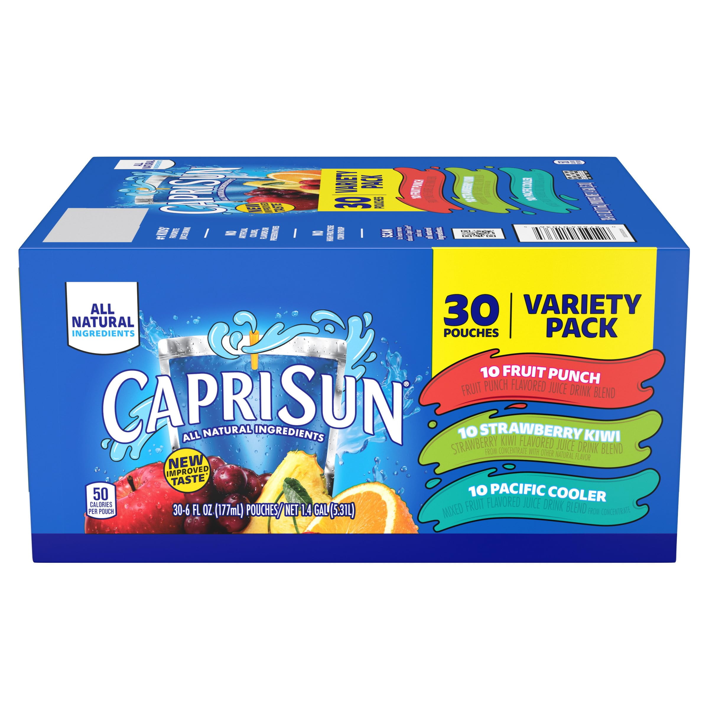 Capri Sun Fruit Punch, Strawberry Kiwi And Pacific Cooler Flavored Juice Drink Blend Variety ...