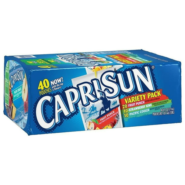 Capri Sun Juice, Variety Pack, 6 fl oz, 40-count - Walmart Business ...