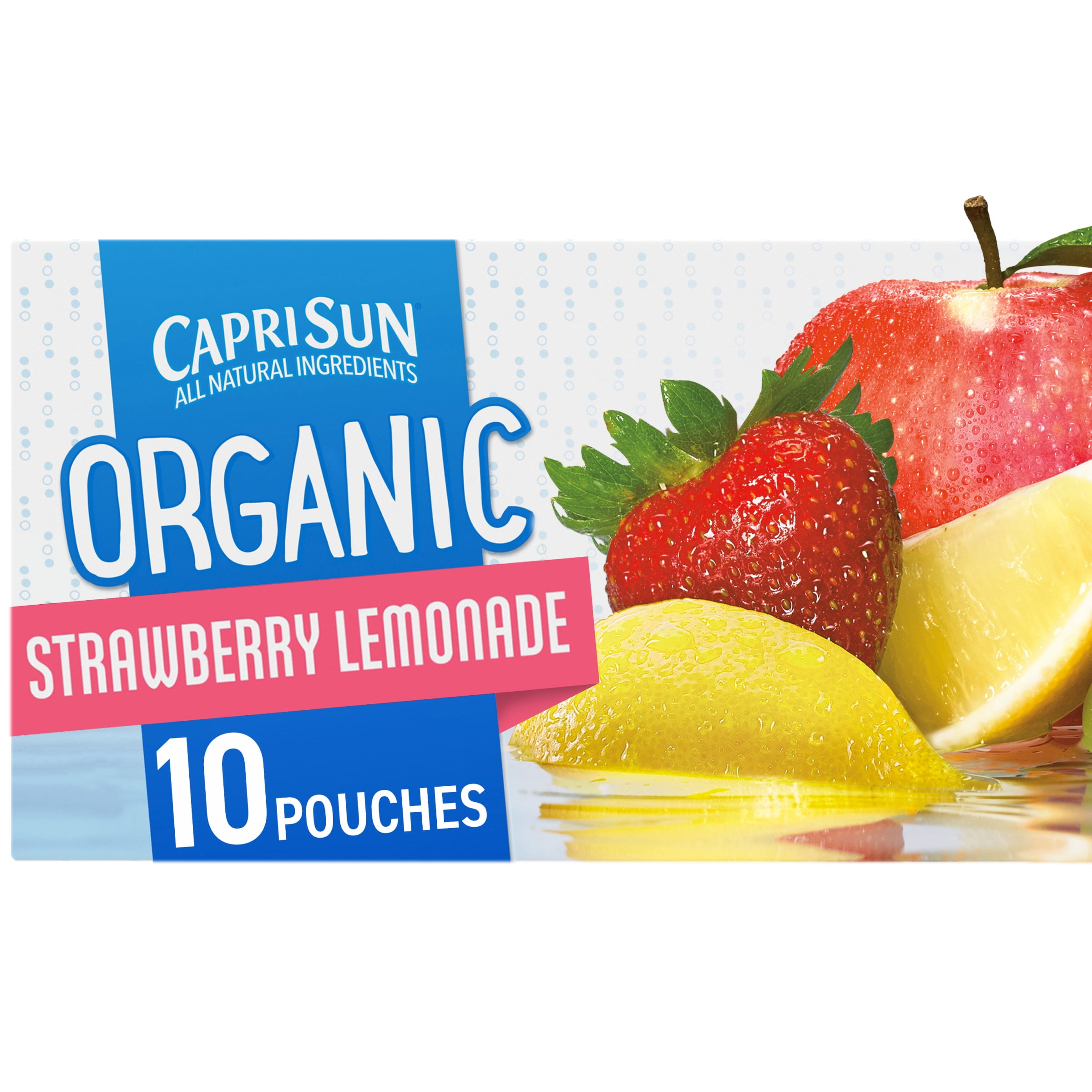 Capri Sun Organic Strawberry Lemonade Naturally Flavored Juice Drink ...