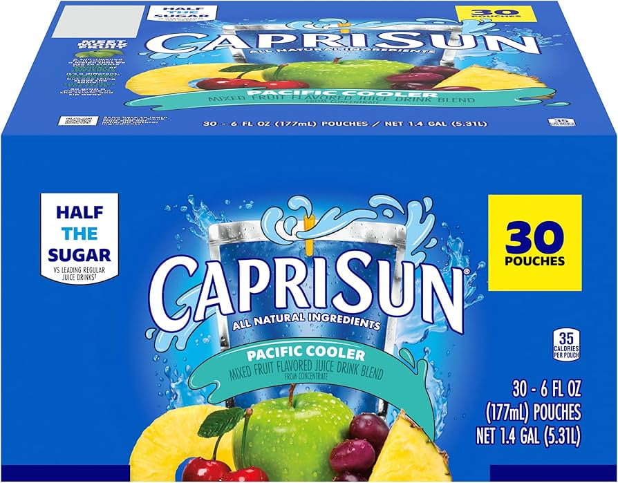 Capri Sun Pacific Cooler Mixed Fruit Juice Drink Blend, Less Sugar ...