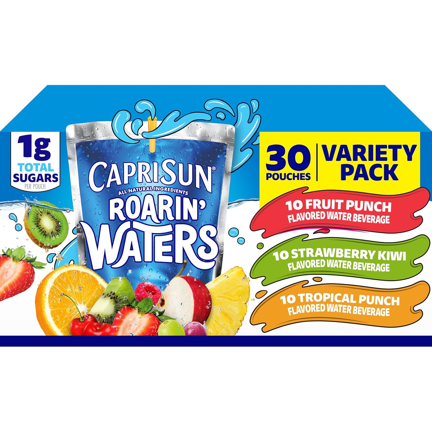 Capri Sun Roarin Waters Fruit Punch Wave Flavored Water Kids Drink