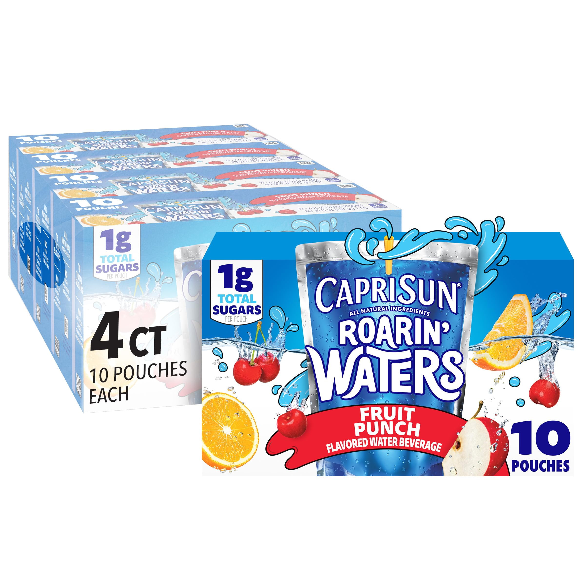 Capri Sun Roarin Waters Fruit Punch Wave Kids Drink, 40 Ct, Low Sugar ...