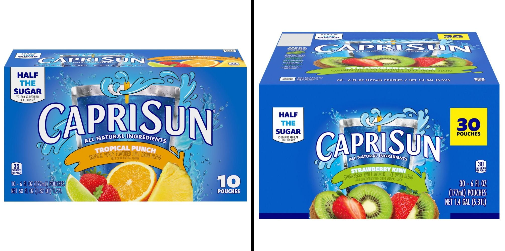 Capri Sun Tropical Punch 10 pk Pouches 6 oz & Capri Sun Strawberry Kiwi ...