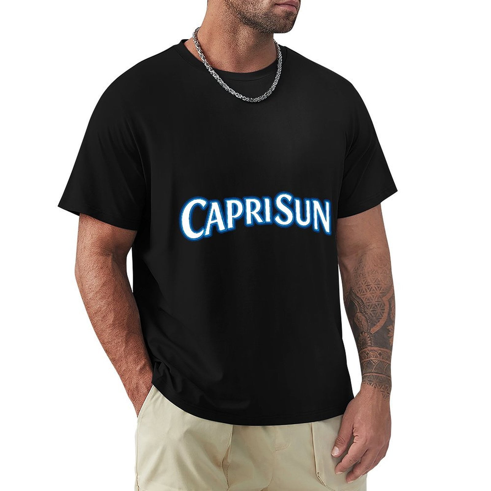 Capri-Sun VIEpremium Dapper Men's Cotton Short Sleeve HD Print Tee for Casual T-Shirt Crew Neck ...