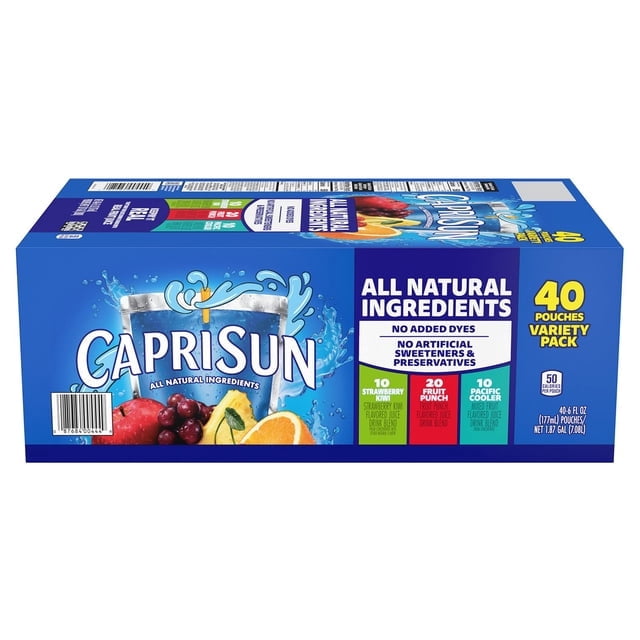 Capri Sun Variety Pack, 6 fl oz Pouches, 40 Pack – Juice Drink for Kids ...