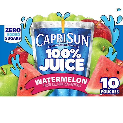 Capri Sun Watermelon Flavored 100% Juice Blend From Concentrate With ...