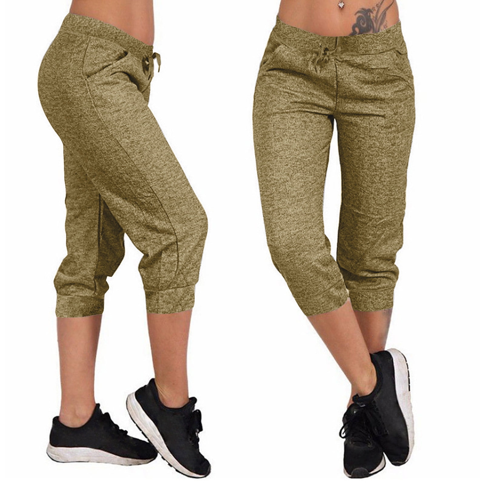 Capri Sweatpants for Women Summer Casual Cropped Jogger Loose Fit ...