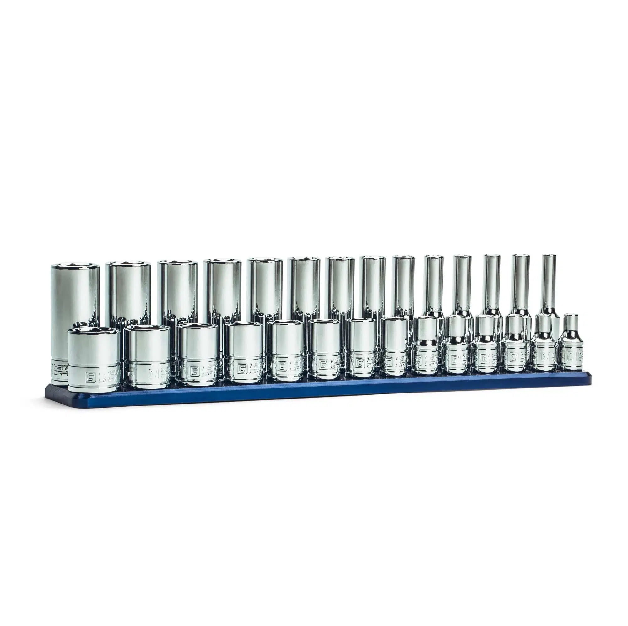 Capri Tools 1/4 Drive Master Chrome Sockets Set, 6-Point, 4 to 15 mm ...