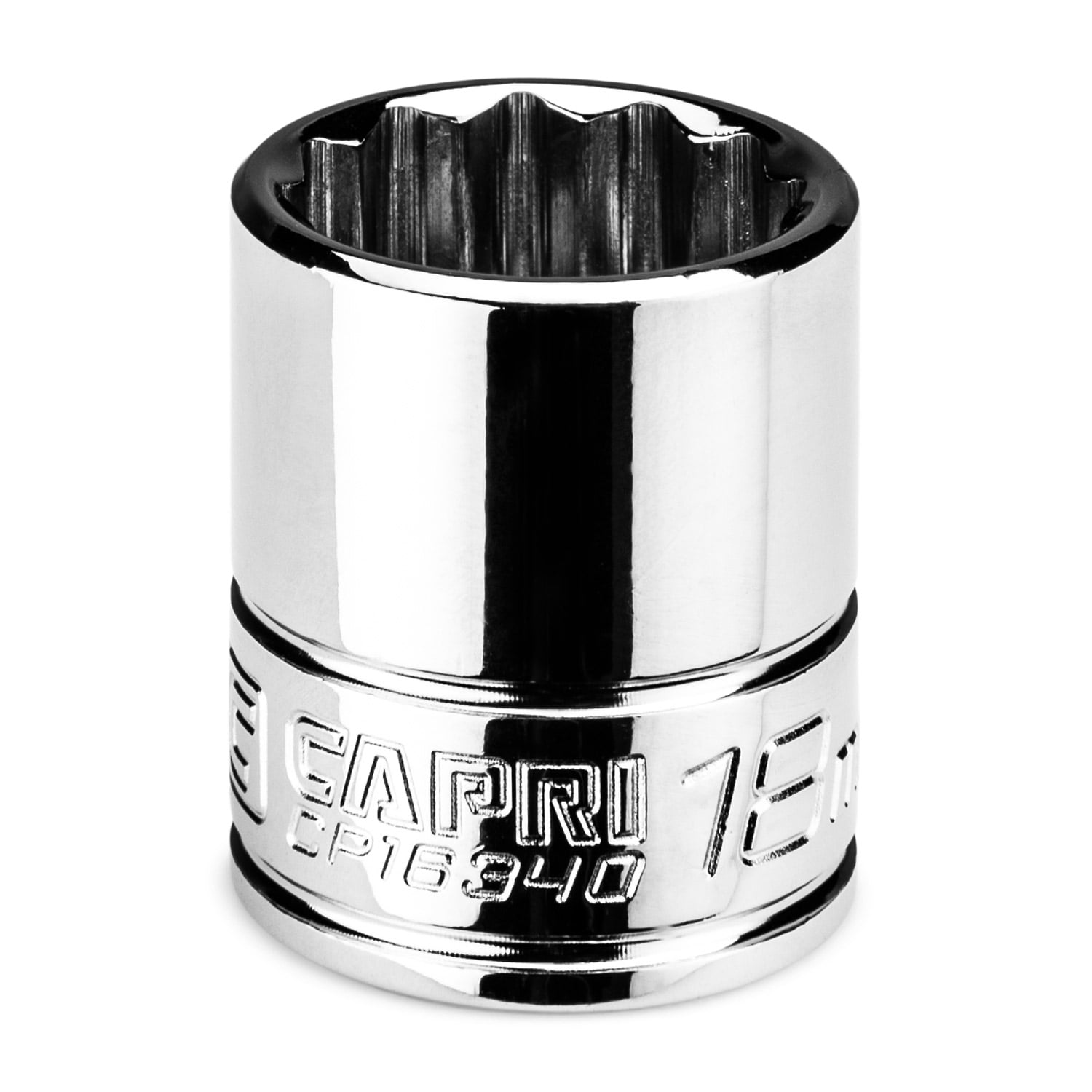 Capri Tools 18 mm Shallow Socket, 3/8 in. Drive, 12-point, Metric ...