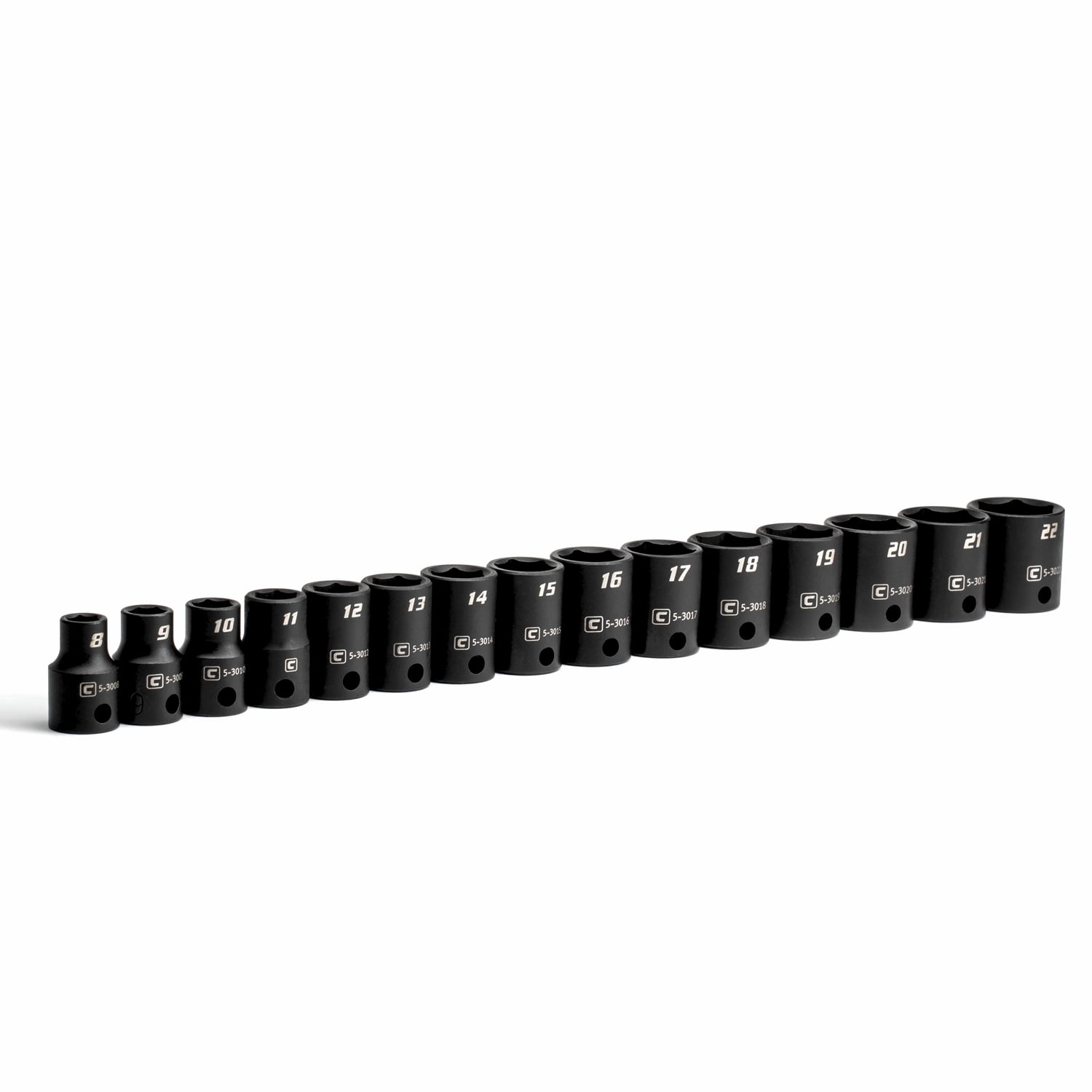 Capri Tools 3/8 in. Drive Shallow Impact Socket Set, Metric, 8 to 22 mm ...
